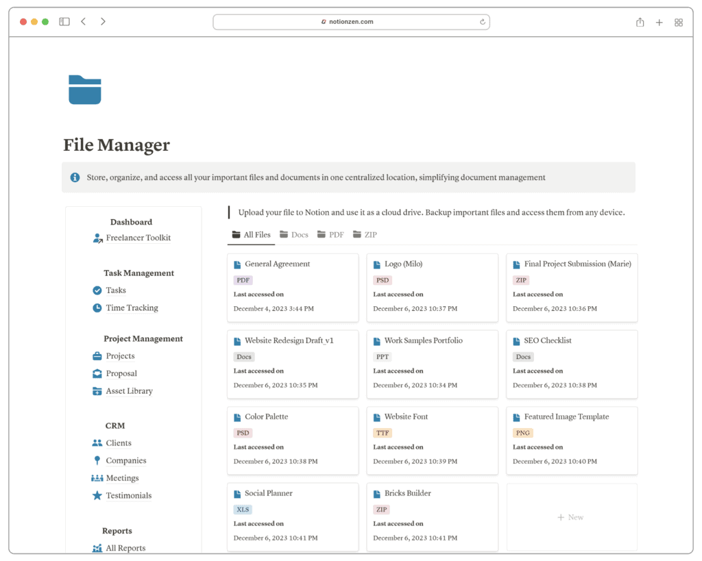 Freelancer Toolkit - Basic - Notion Template