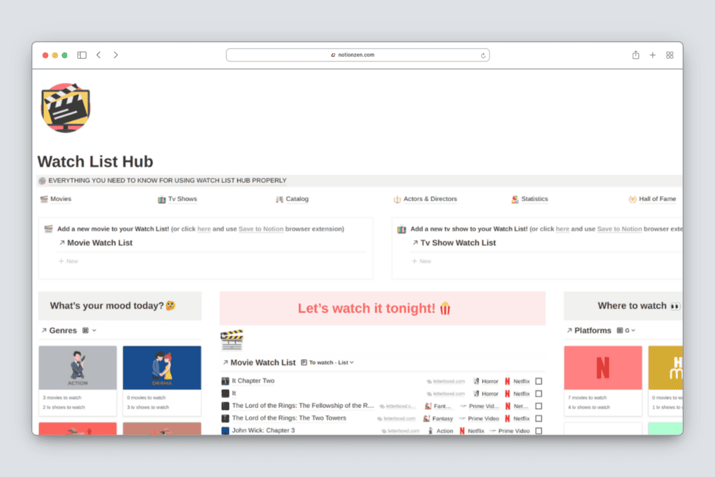 7+ Best Notion Movie and TV Show Trackers - notionzen